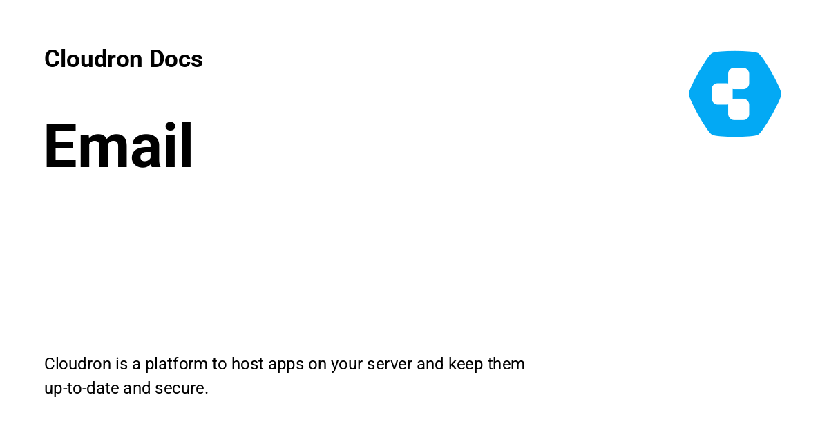 Email - Cloudron Docs