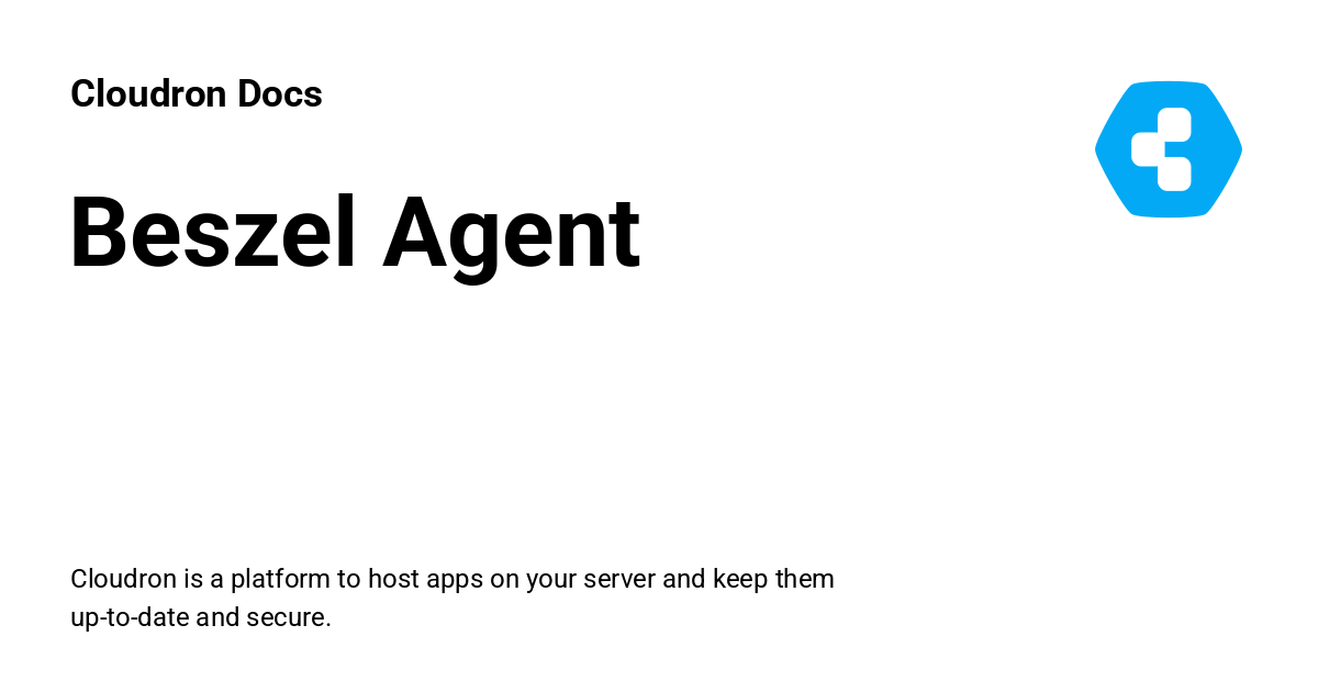 Beszel Agent - Cloudron Docs