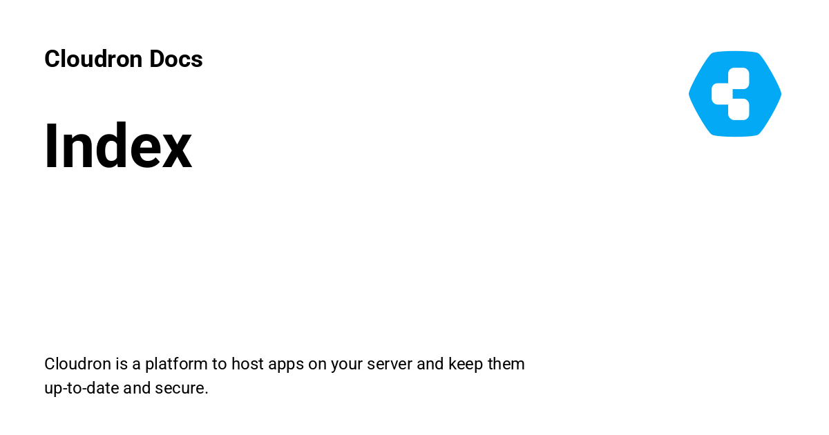 Index - Cloudron Docs