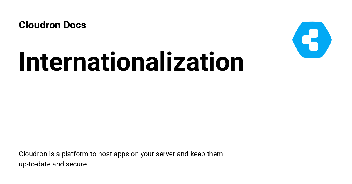 Internationalization - Cloudron Docs
