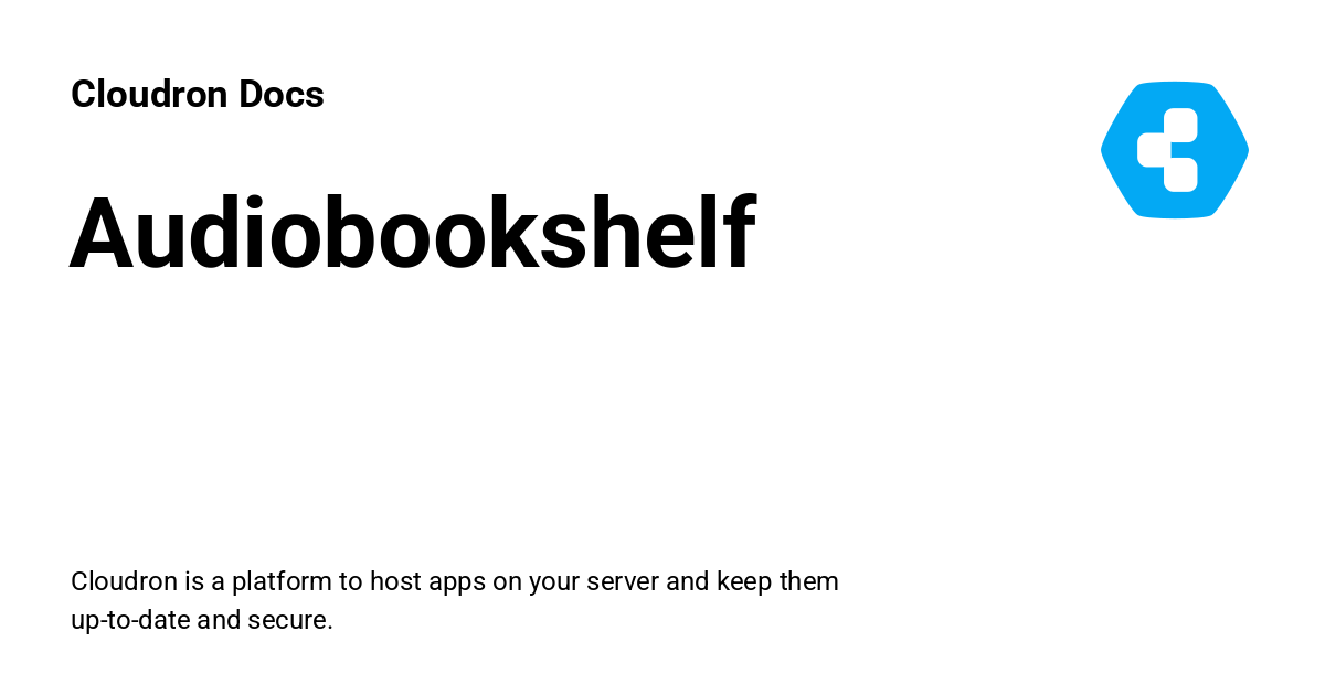 Audiobookshelf - Cloudron Docs