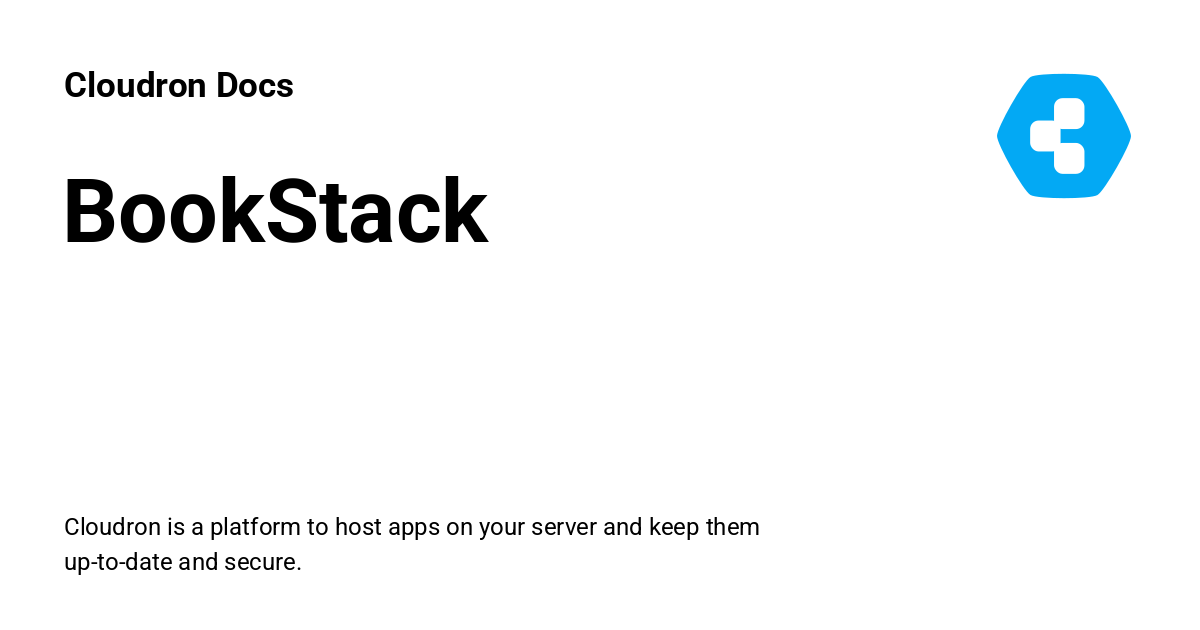 BookStack - Cloudron Docs