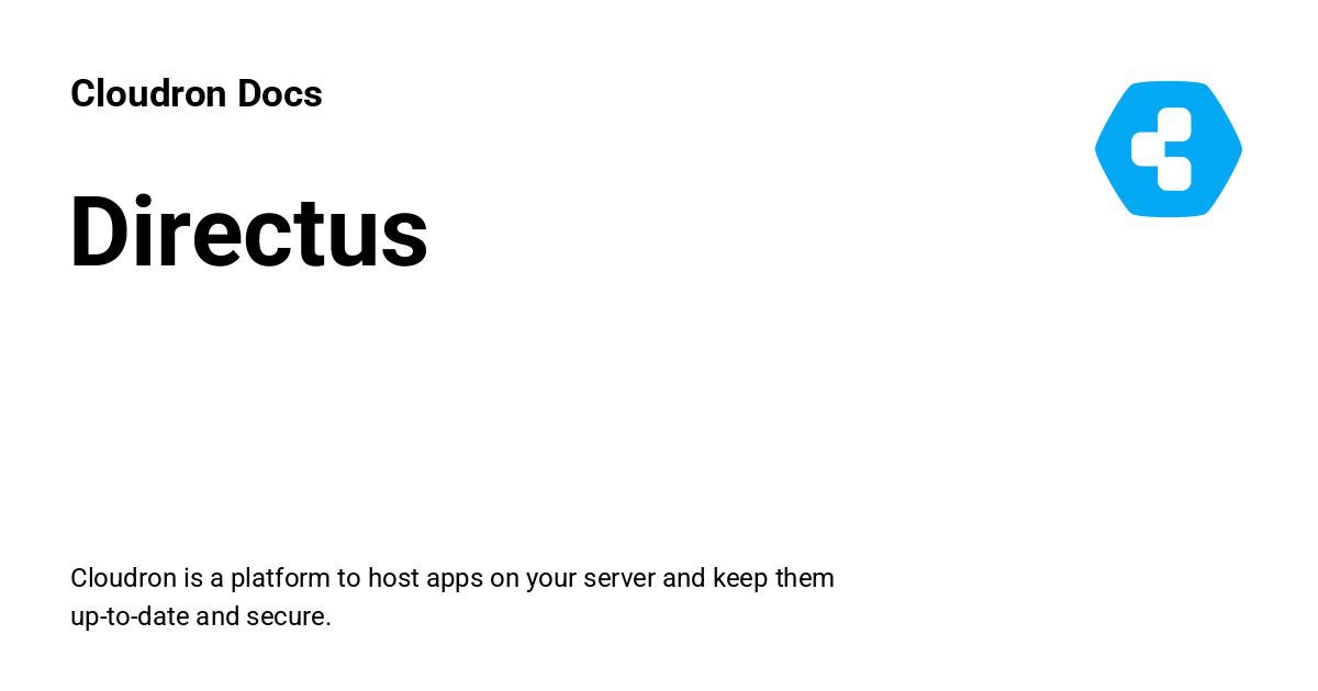 Directus - Cloudron Docs