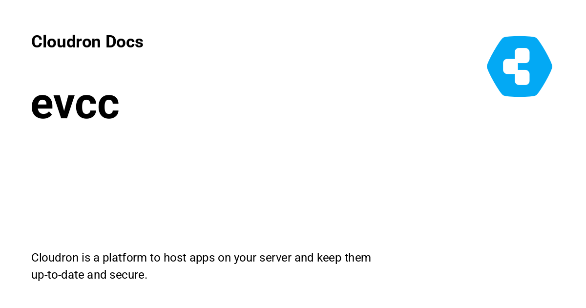 evcc - Cloudron Docs