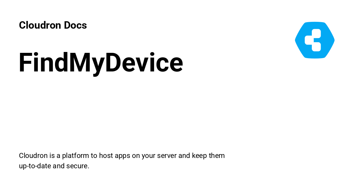 FindMyDevice - Cloudron Docs
