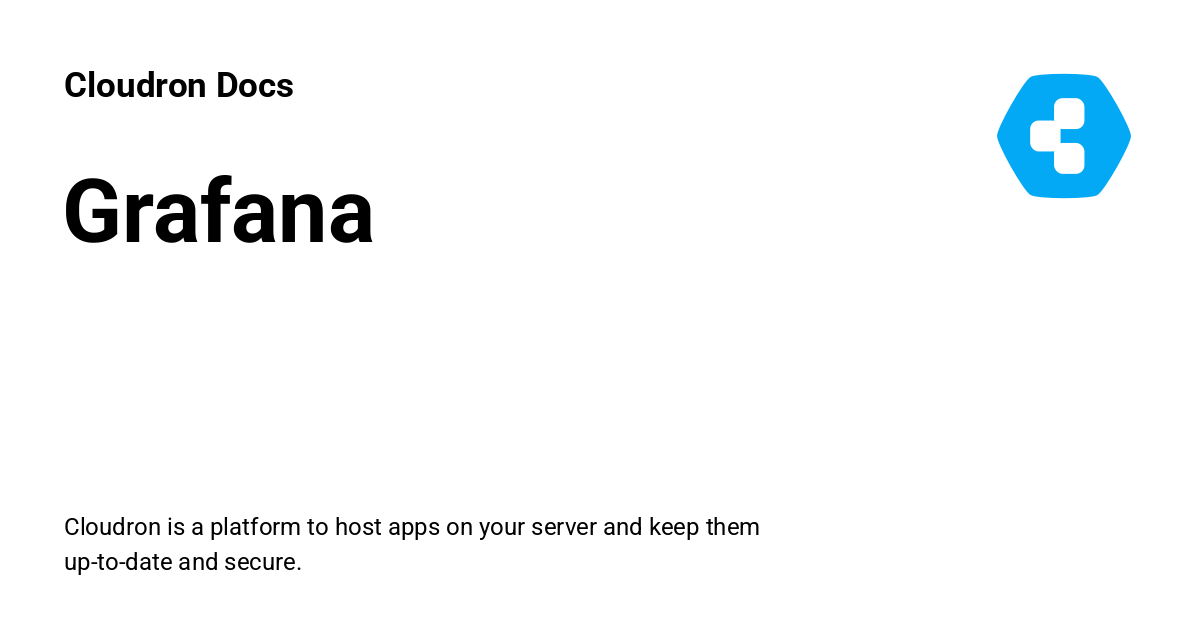 Grafana - Cloudron Docs