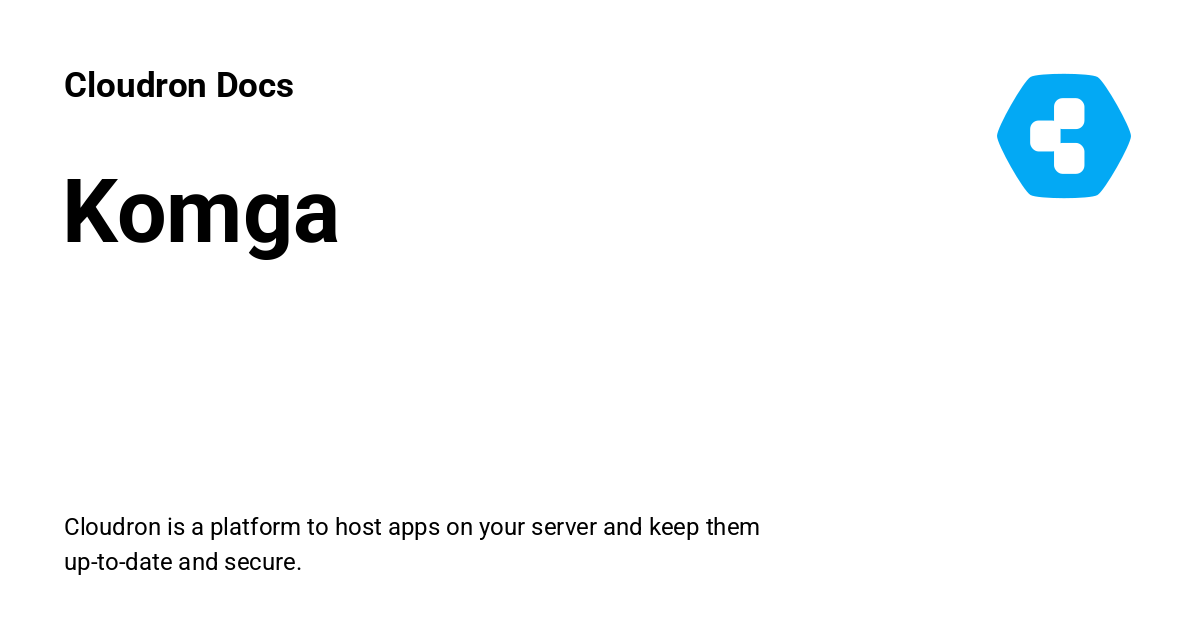 Komga - Cloudron Docs