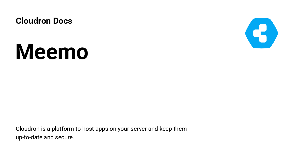 Meemo - Cloudron Docs