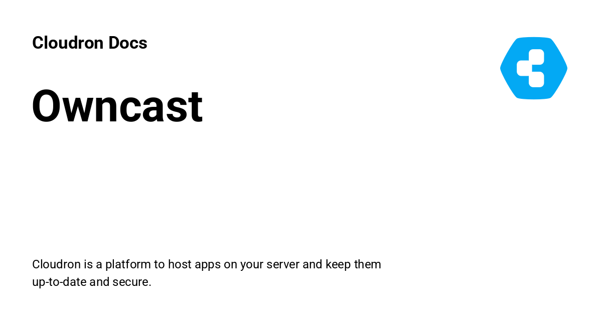 Owncast - Cloudron Docs