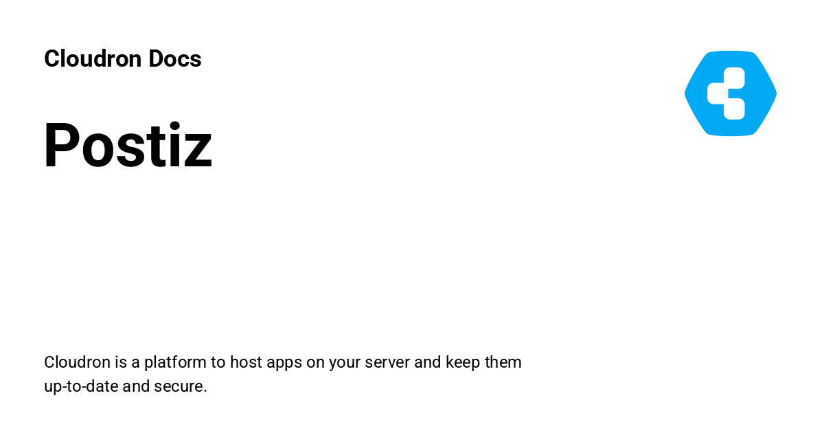 Postiz - Cloudron Docs