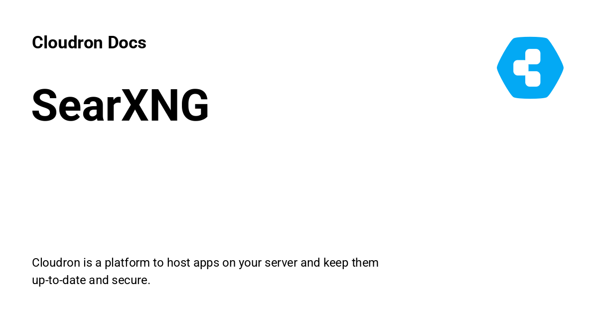 SearXNG - Cloudron Docs