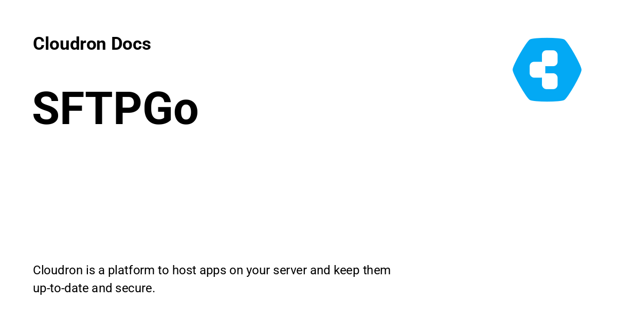 SFTPGo - Cloudron Docs