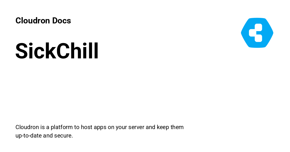 SickChill - Cloudron Docs