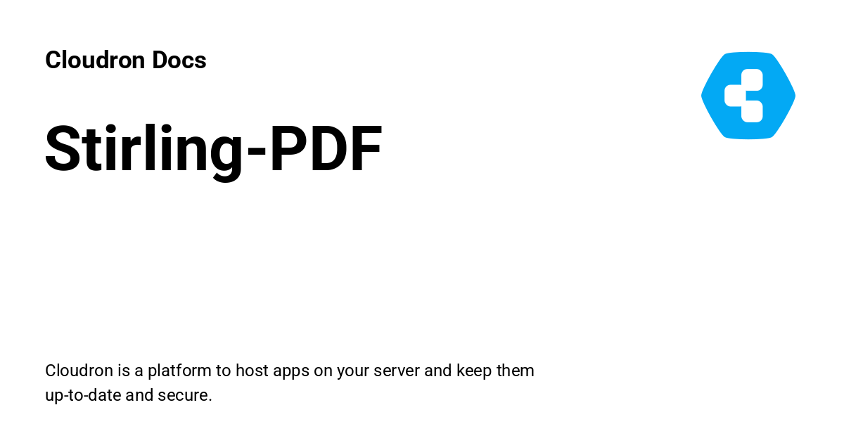 Stirling-PDF - Cloudron Docs