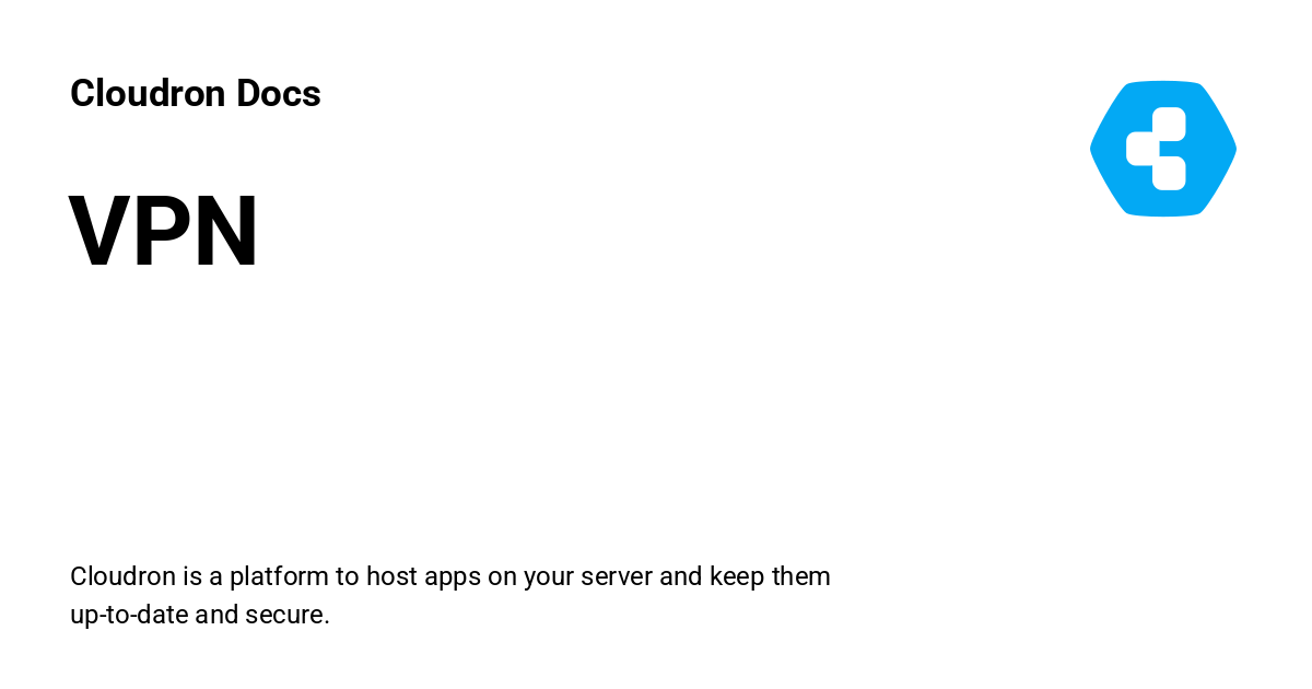 VPN - Cloudron Docs